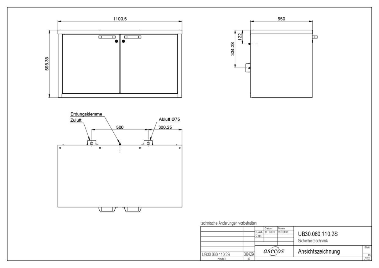 safety storage under bench cabinet UB30.060.110.2S - 30429-001-35310 ...